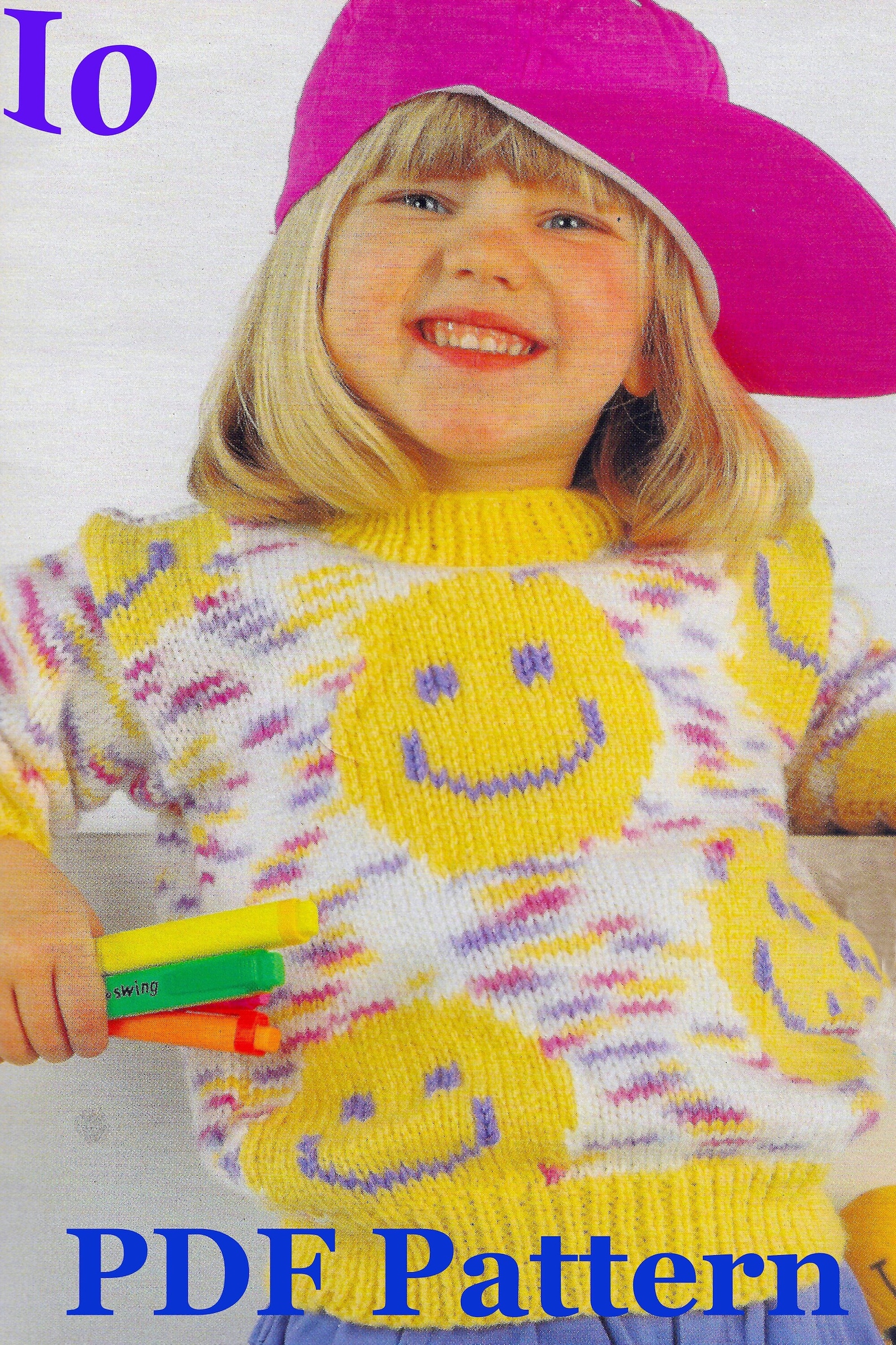 Kids Smiley Face Sweater Knitting Pattern | Happy Emoji Pullover Jumper ...