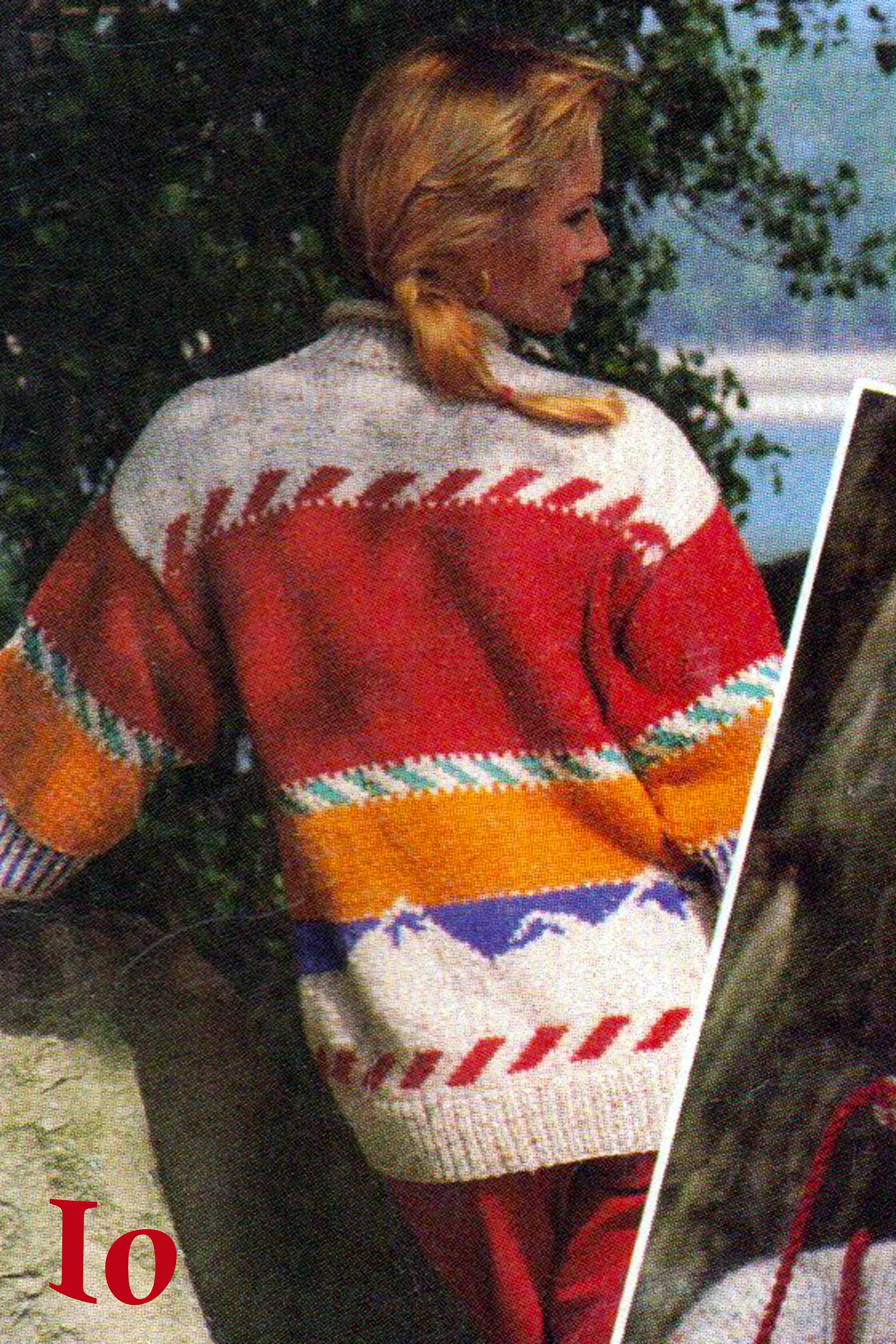 Caribou Sweater Knitting Pattern | Fair Isle Intarsia Reindeer | 1993 ...