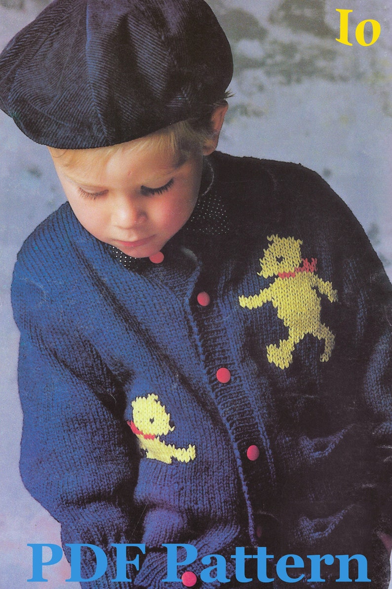Teddy Bear Cardigan Knitting Pattern Embroidered Stitches | Etsy