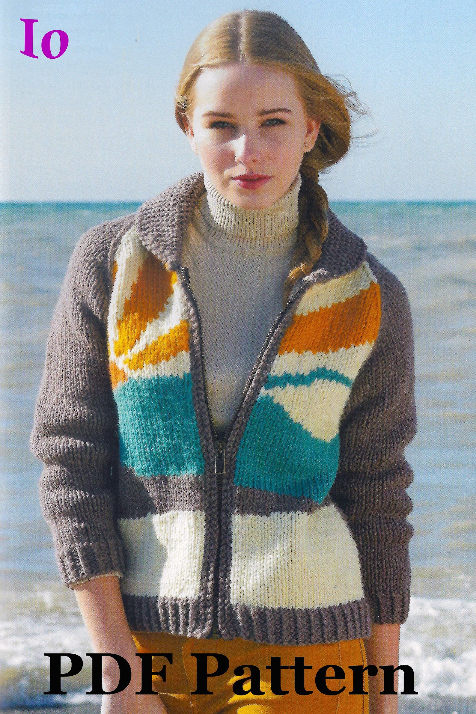 Coastal Cardi Knitting Pattern Sunset Sunrise Zipper Jacket - Etsy