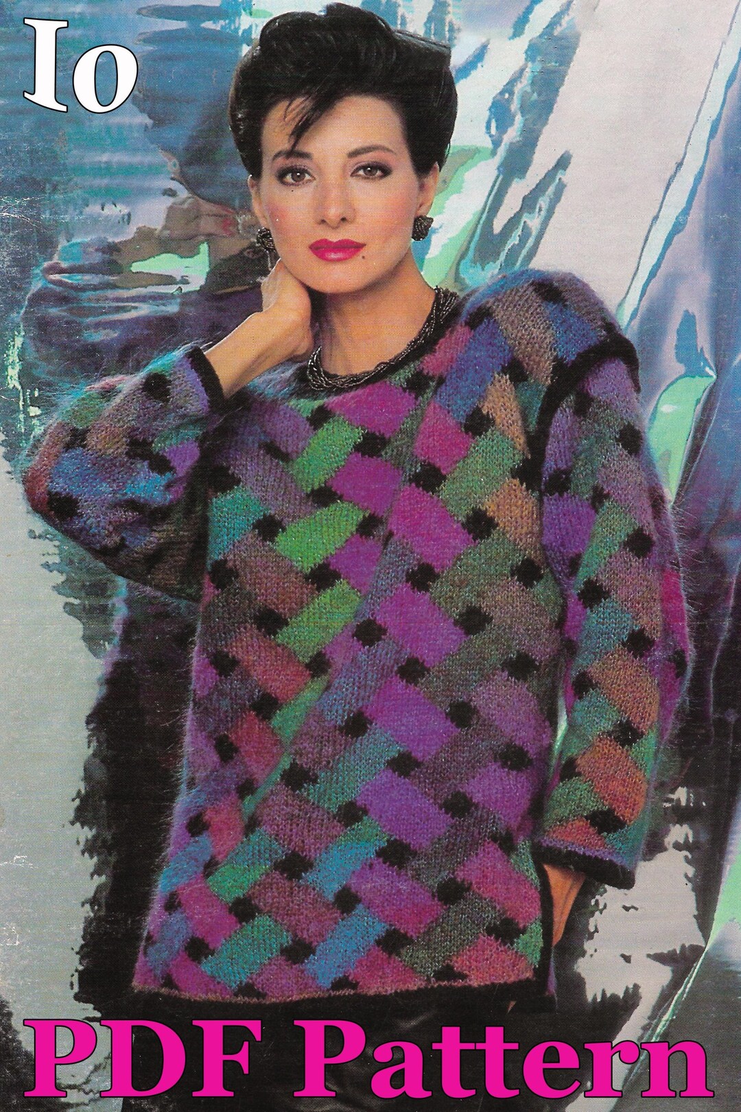 Variations Sweater Knitting Pattern | Vintage 1986 Women's Intarsia ...