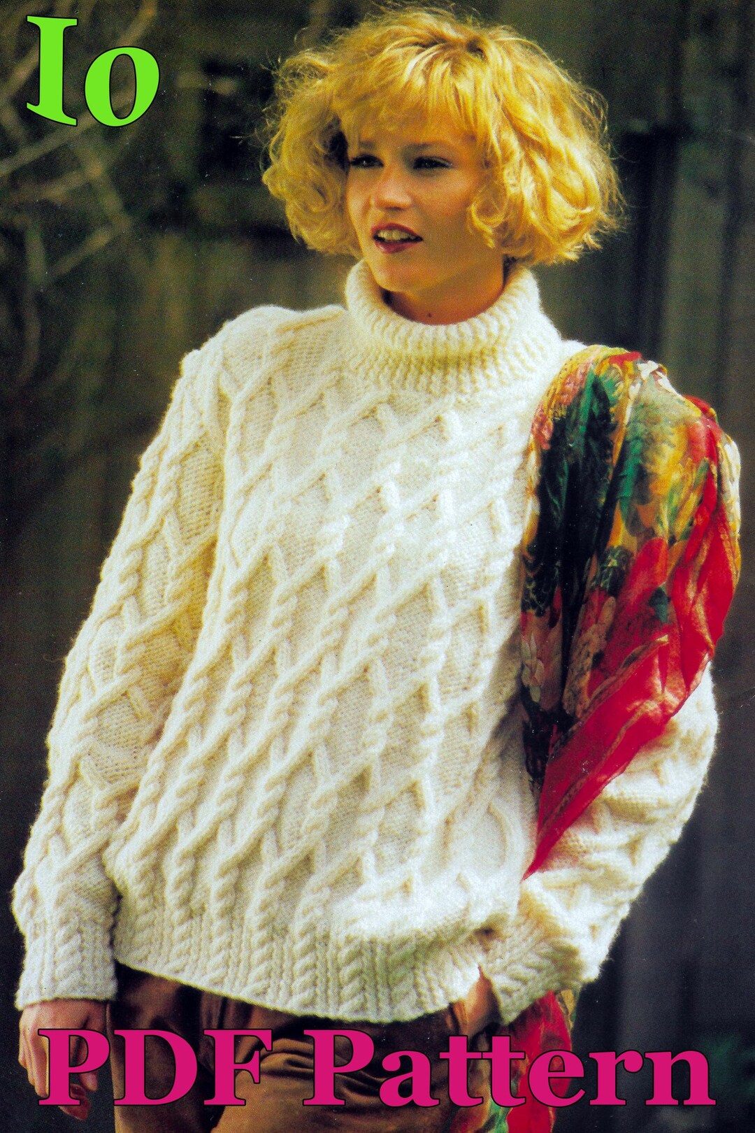Enmesh Cable Sweater Knitting Pattern | Women Vintage 1990 Design ...