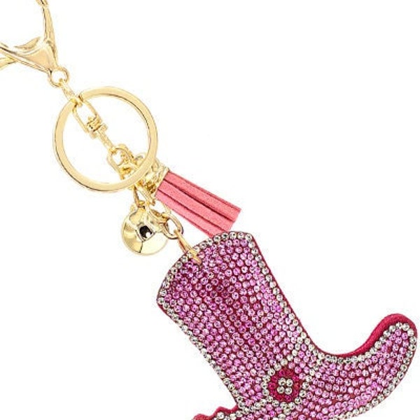 Cowgirl Boot Keychain - Etsy