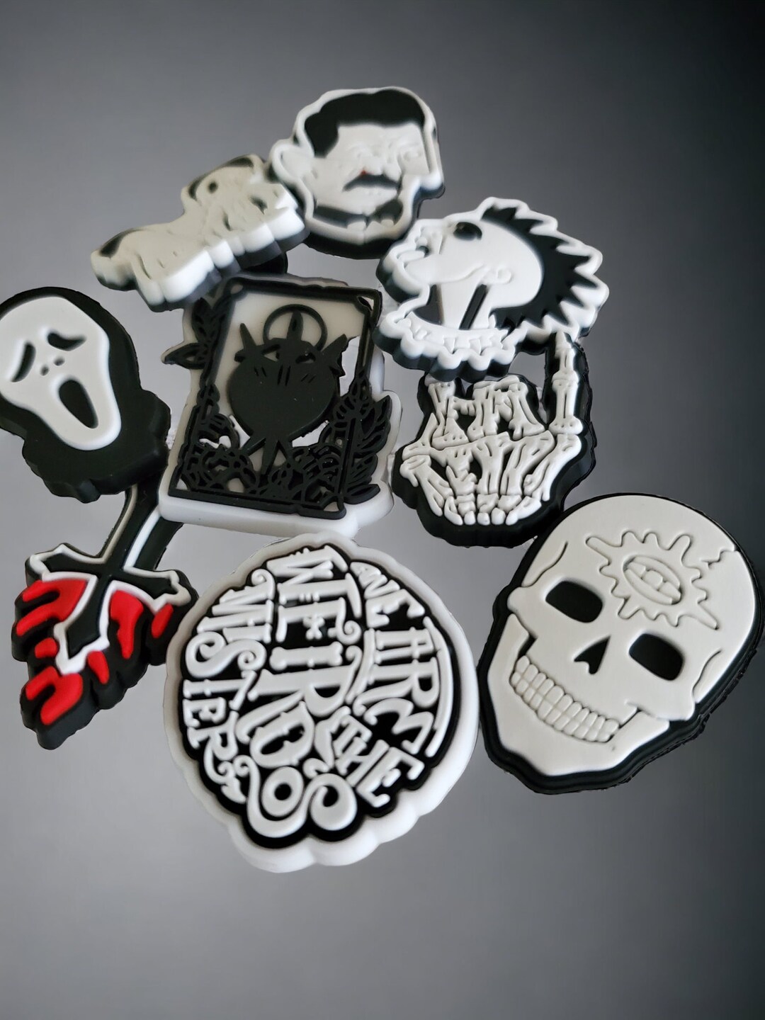 Gothic Croc Charms, Dark and Dramatic Shoe Decor, Skull Croc Shoe Pins ...