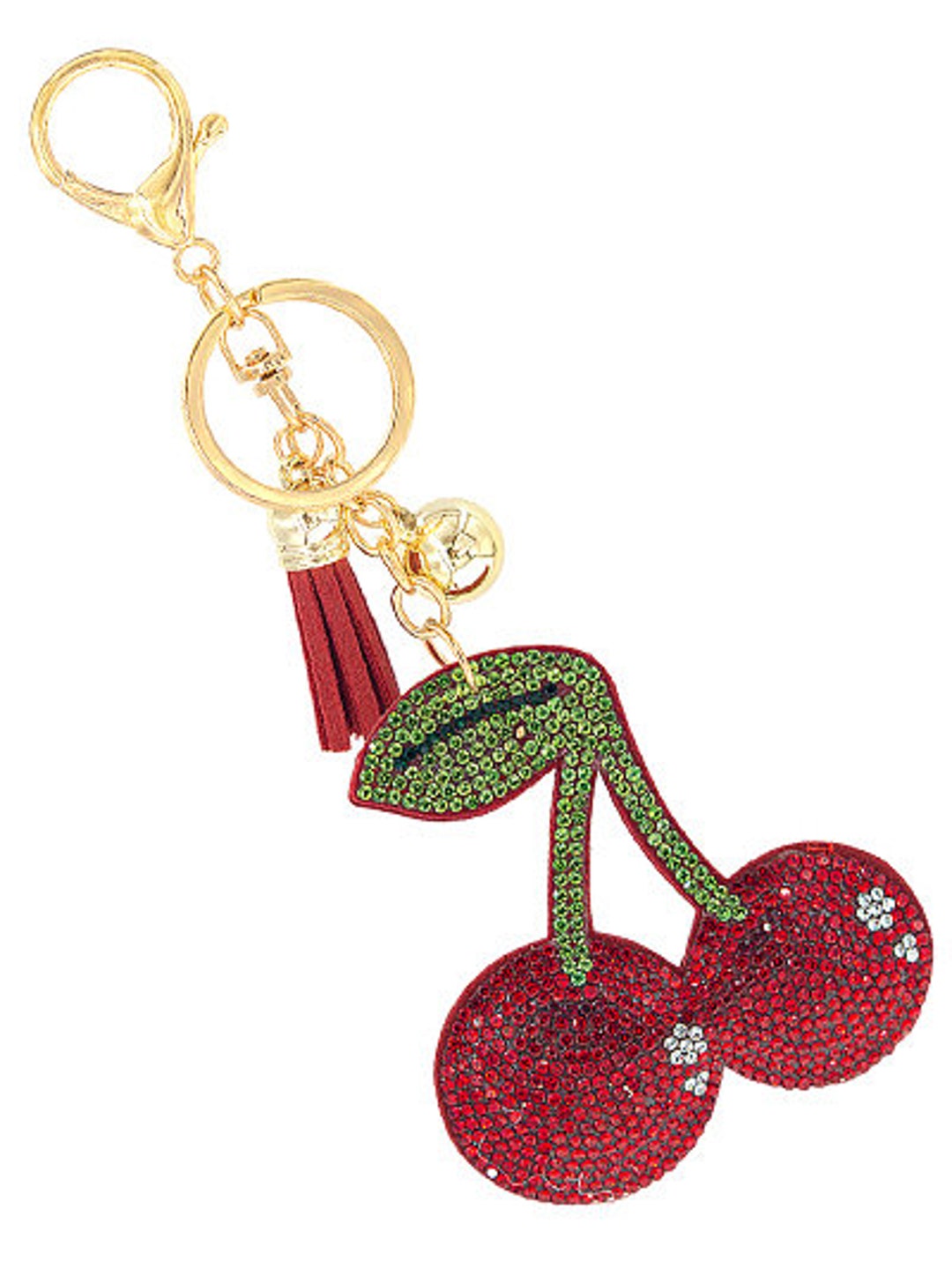 Cherry Keychain, Bling Key Ring, Fruit Keychain, Wristlet Keychain for ...