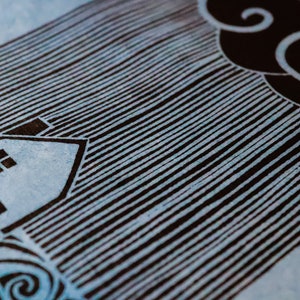 Every Cloud Lino Print Handmade Wall Art Home Decor Nautical - Etsy