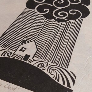 Every Cloud Lino Print Handmade Wall Art Home Decor Nautical - Etsy