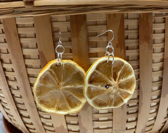 Lemon Citron Beaded Drop Earrings, Limón Fruit Citron Statement Cute ...