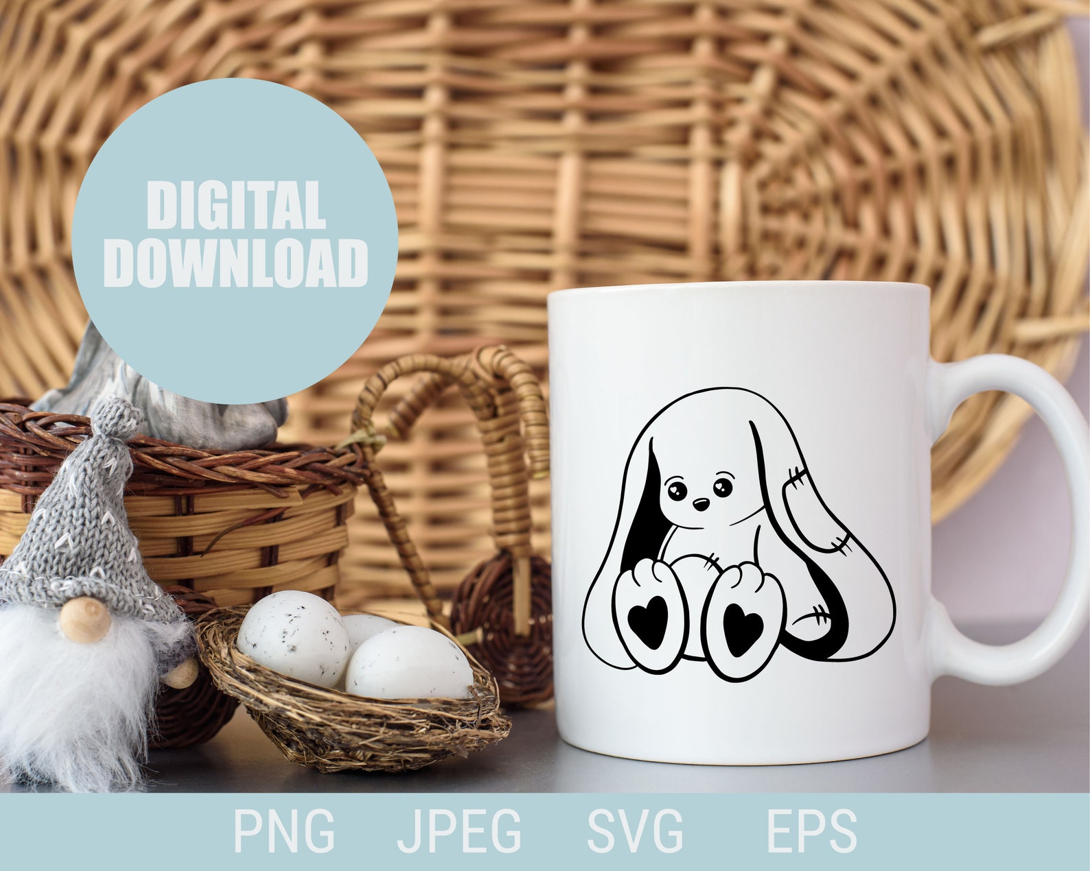 Bunny Svg Cute Baby Rabbit Svg Cute Rabbit Svg Happy Easter Svg Spring ...