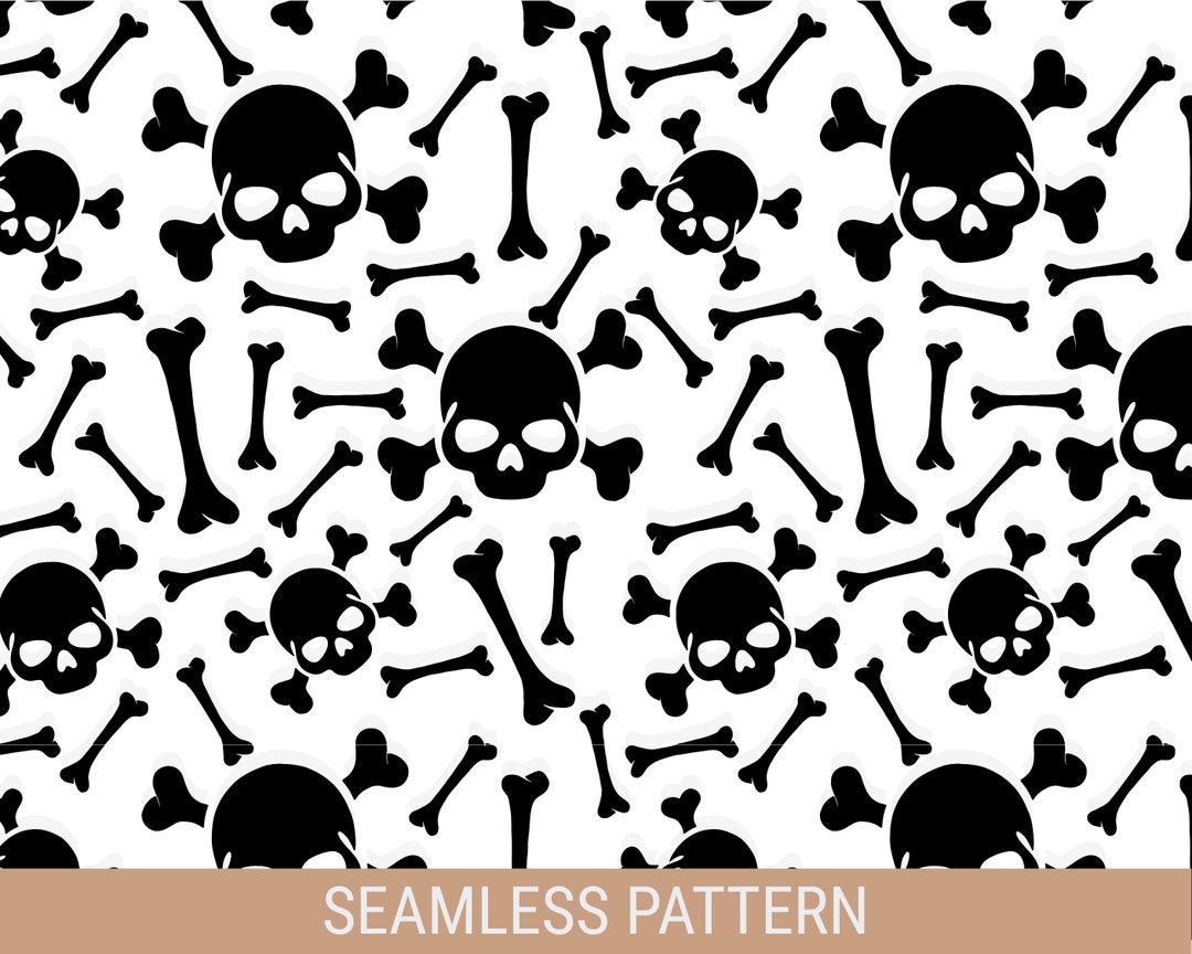 Halloween Skeleton Background | Skull and Bones Seamless Pattern Svg ...