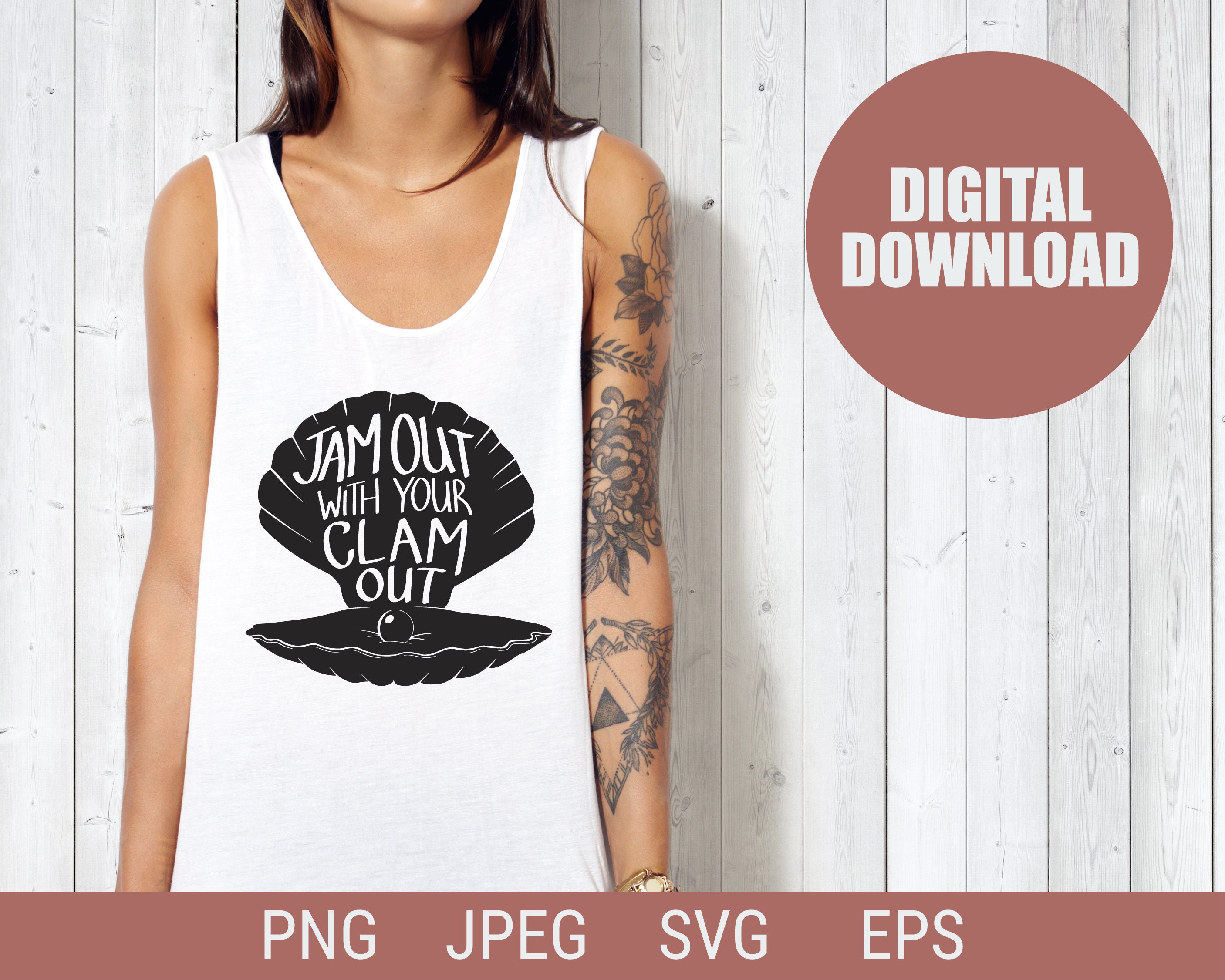 Jam Clam Funny Adult Quote | Cheeky Clam Clip Art | Vector Clip Art ...