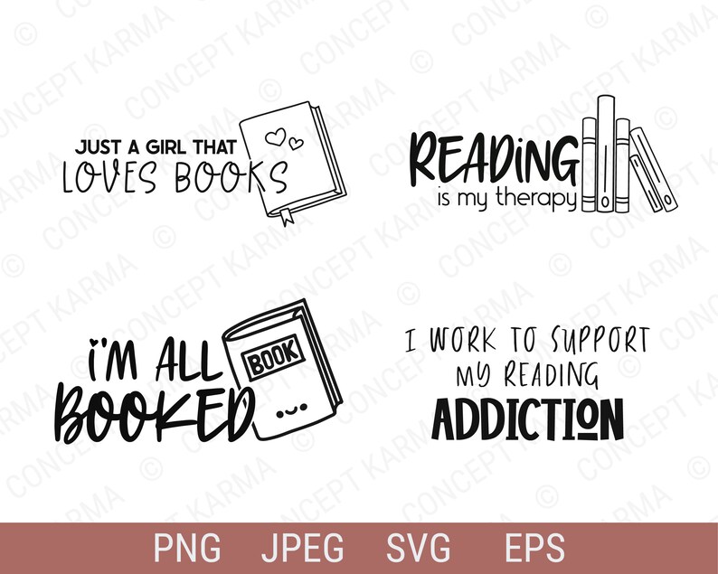 Book Lover Svg Bundle | Reading Books Svg | Book Worm Svg | Book Svg ...