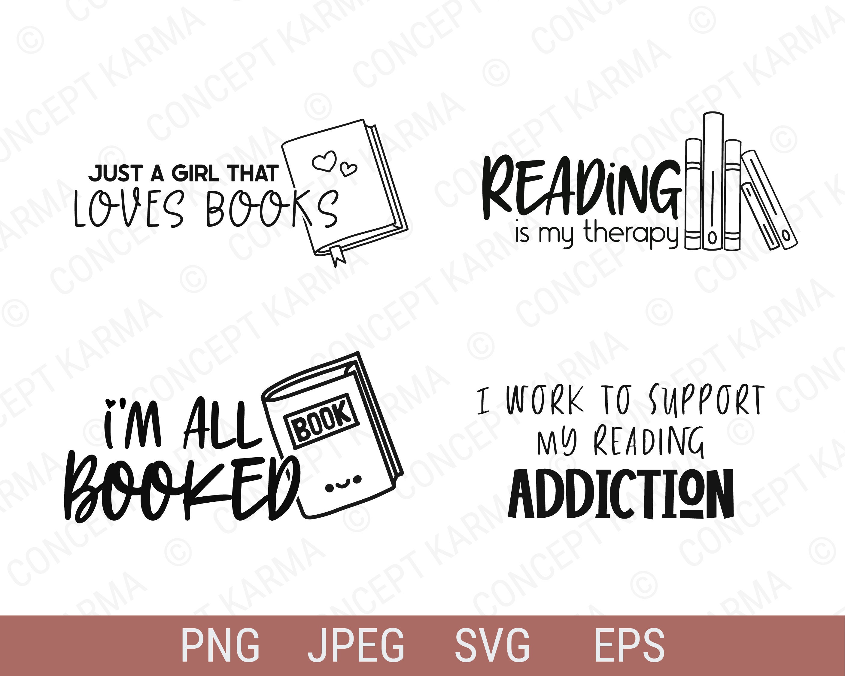 Book Lover Svg Bundle Reading Books Svg Book Worm Svg Book Svg Book ...