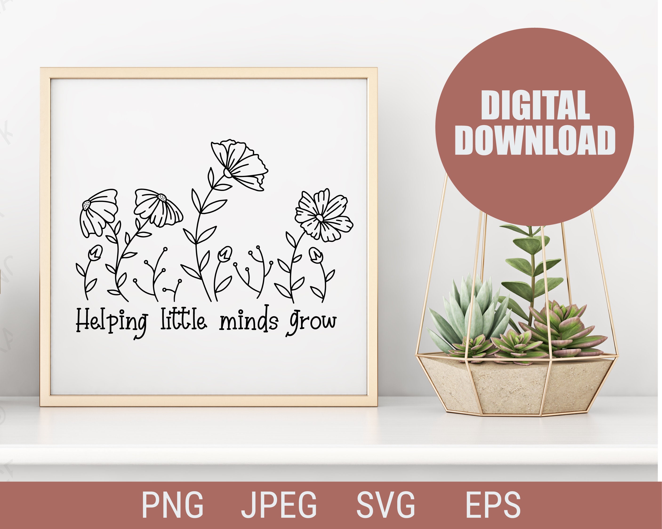 Helping Little Minds Grow Svg Teacher Svg Wild Flowers Svg - Etsy