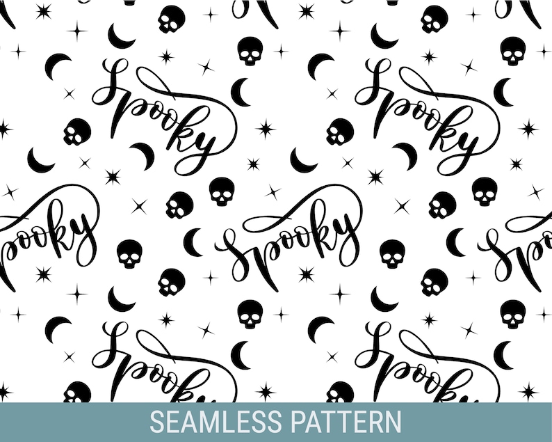 Halloween Spooky Background | Spooky Seamless Pattern Svg | Halloween ...