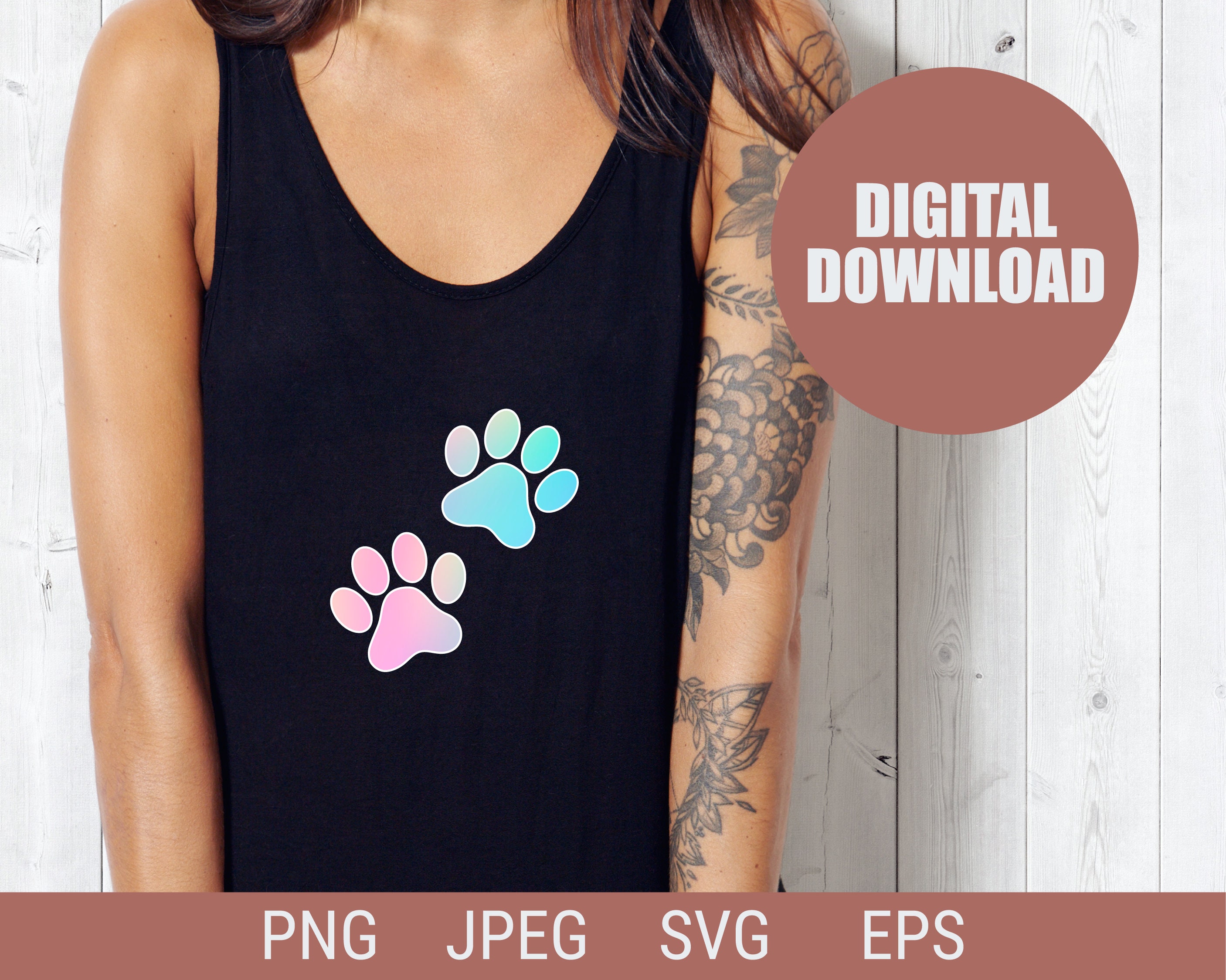 Paw Print Svg Dog Svg Hand Drawn SVG, EPS, PNG Instant Digital Download ...