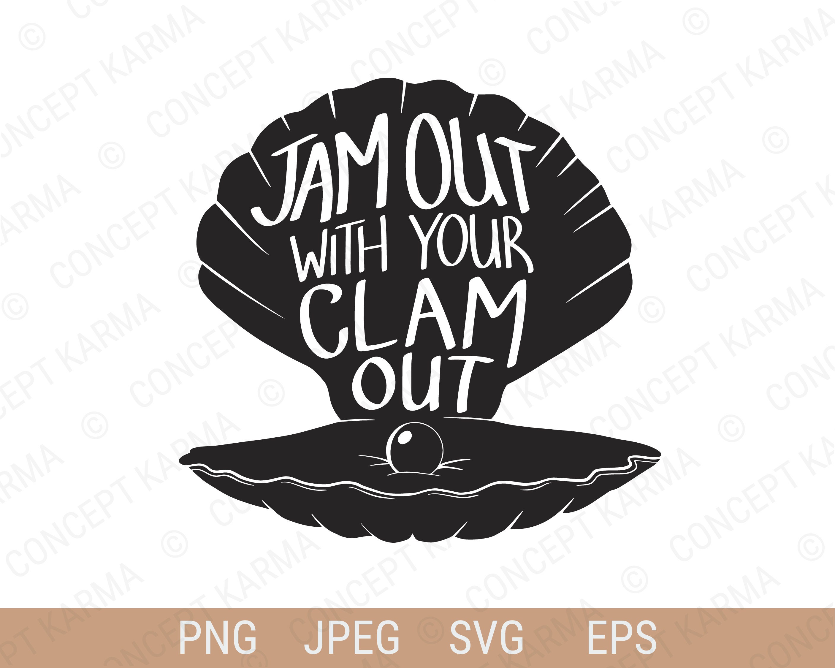 Jam Clam Funny Adult Quote | Cheeky Clam Clip Art | Vector Clip Art ...