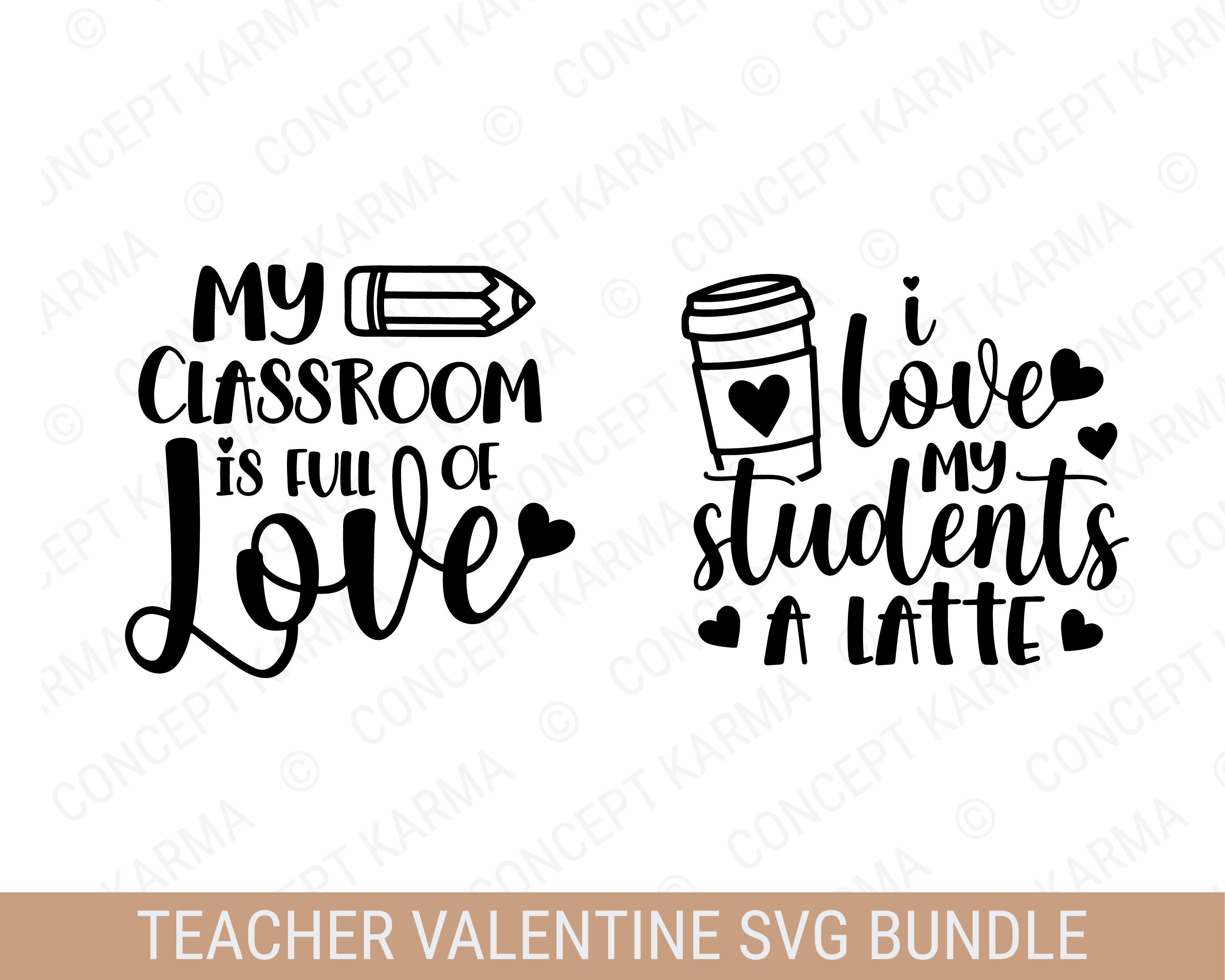 Teacher Valentine Svg Bundle | School Valentine Svg | Teacher Love Svg ...