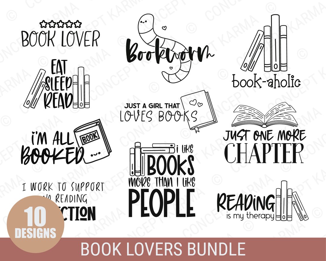 Book Lover Svg Bundle | Reading Books Svg | Book Worm Svg | Book Svg ...