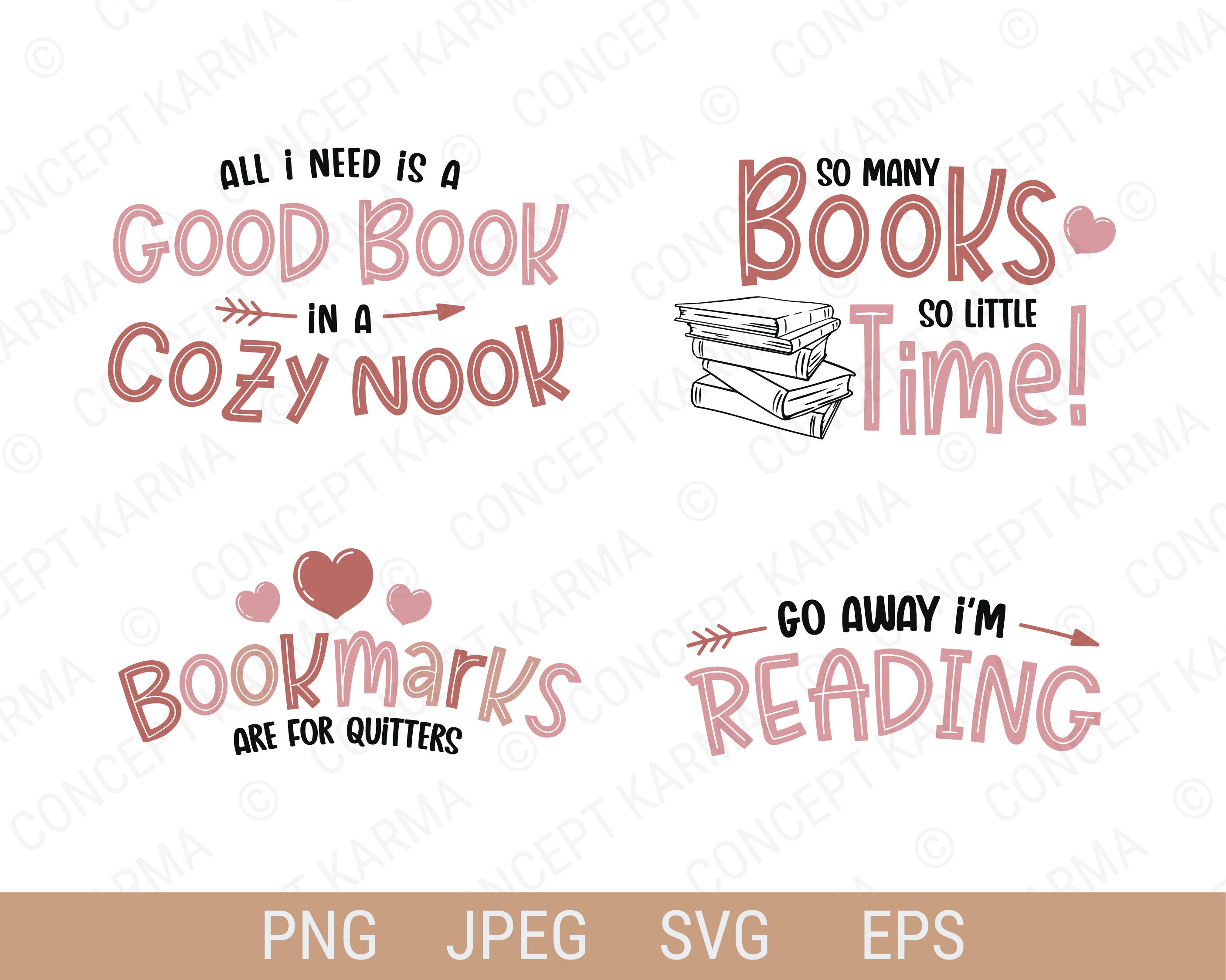 Book Lover Svg Bundle | Vol 2 | Reading Books Svg | Book Worm Svg ...