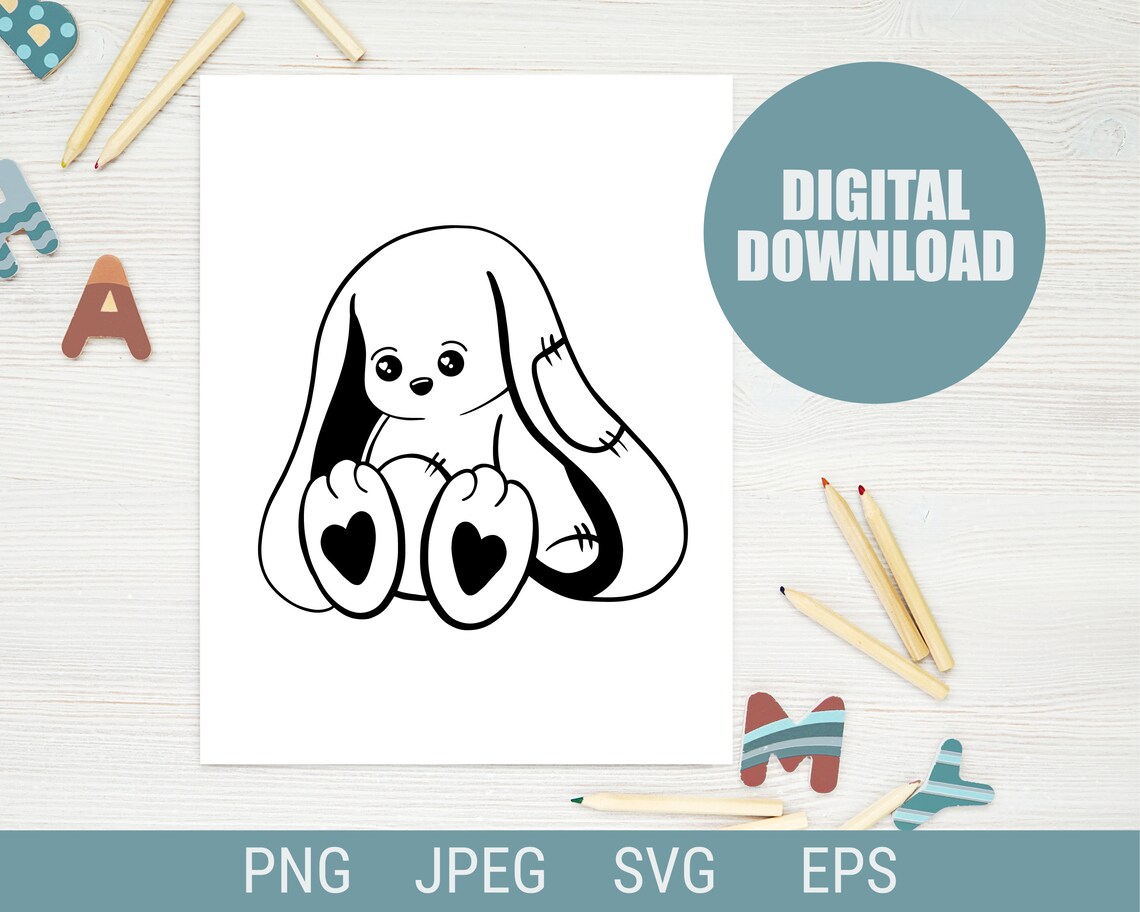 Bunny Svg Cute Baby Rabbit Svg Cute Rabbit Svg Happy Easter Svg Spring ...