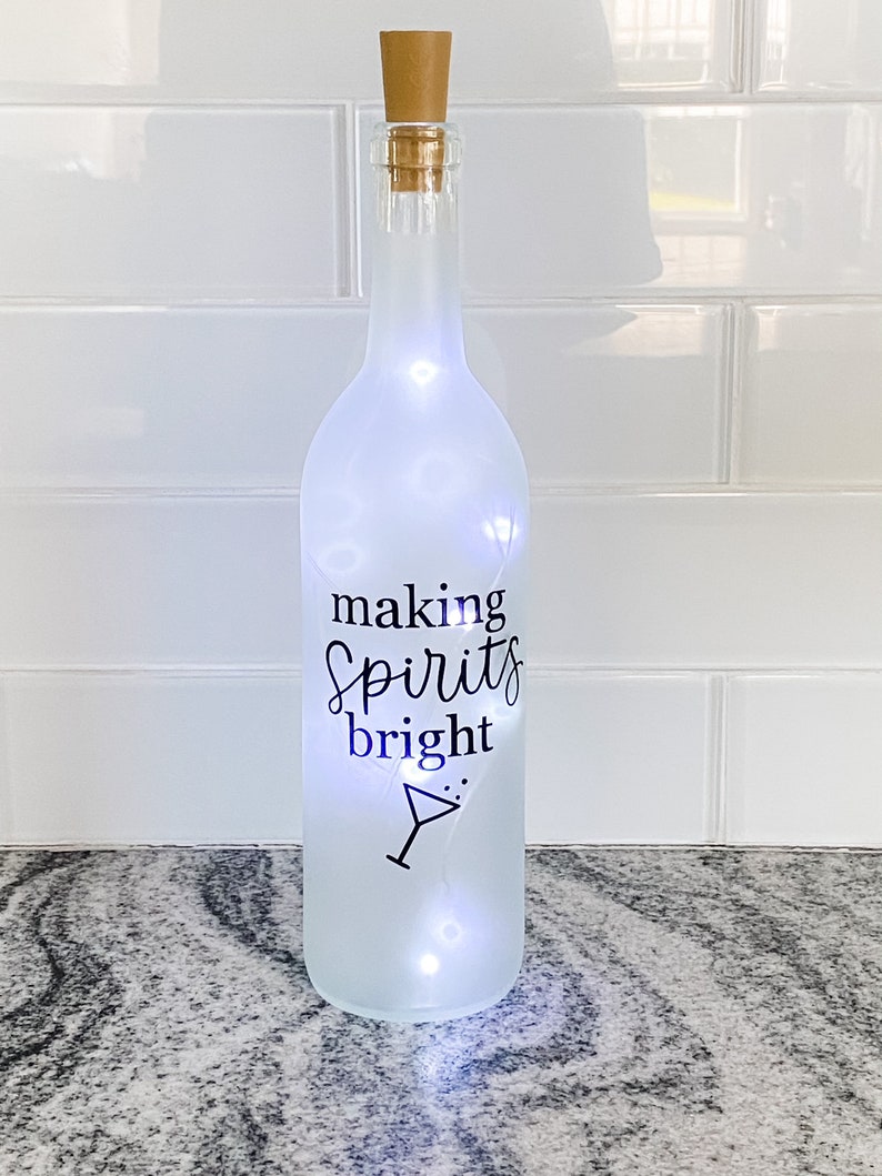 Light up Wine Bottles Decorative Frosted Wine Bottles - Etsy