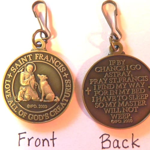 Saint St FRANCIS DOG Collar TAG Cat Pet Medal With Prayer New - Etsy