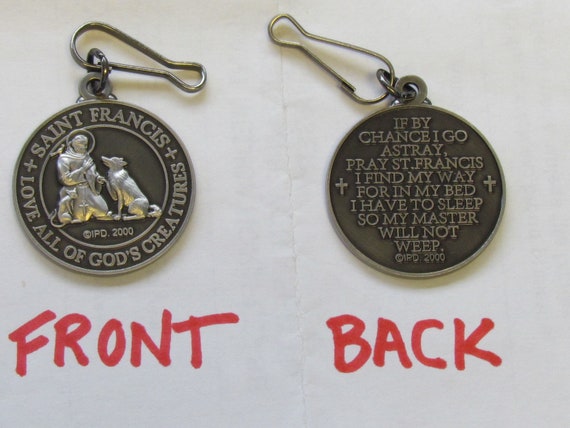 Saint St FRANCIS DOG Collar TAG Cat Pet Medal With Prayer New - Etsy