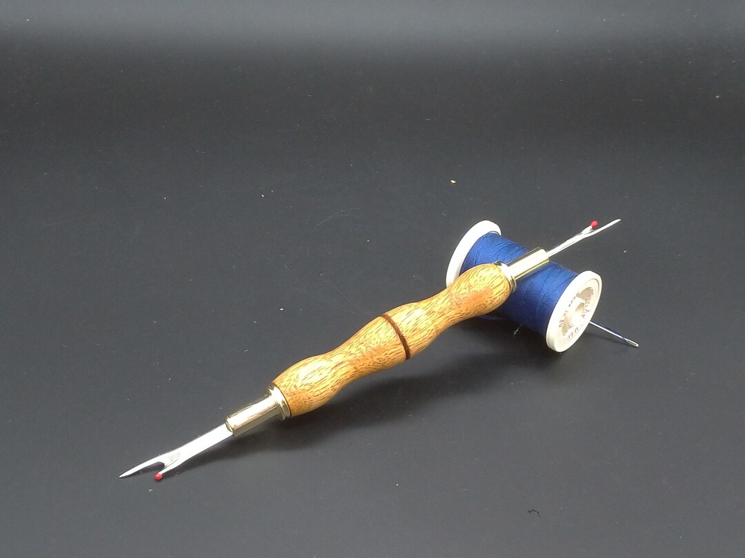 A Gold Plated Double Ended Seam Ripper With Emeri Wood Handle, Sewing ...