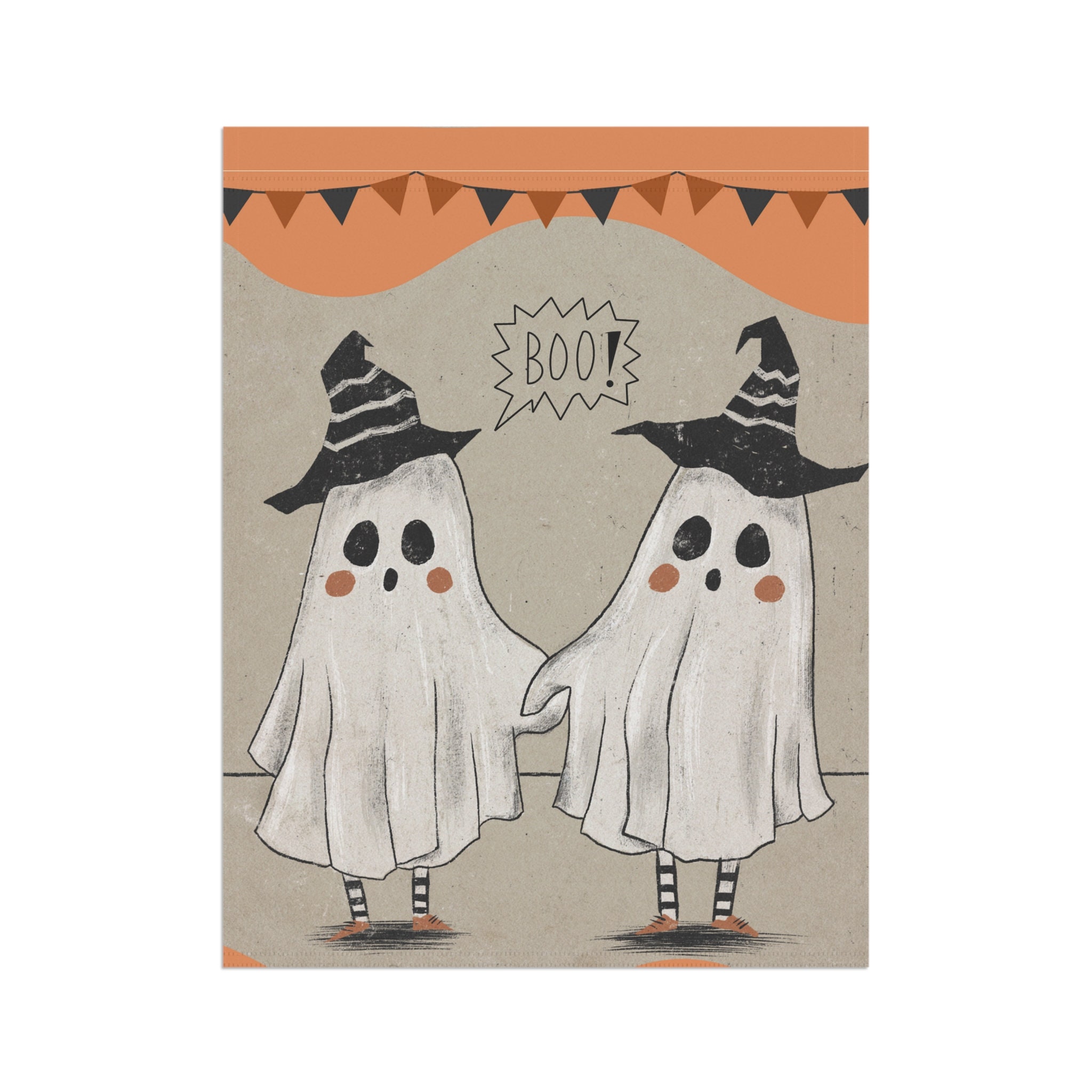 Boo Ghosts - Fall House Flags, trick or treat, fall outdoor house flag ...