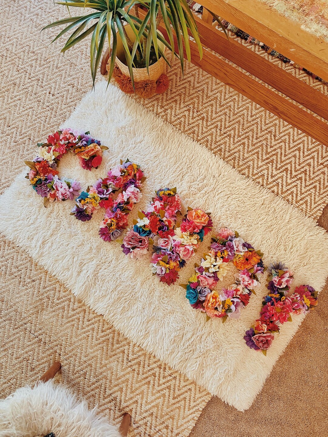 Floral Marquee Letters | Custom Flower Wall Art, Party Decor, Retro ...