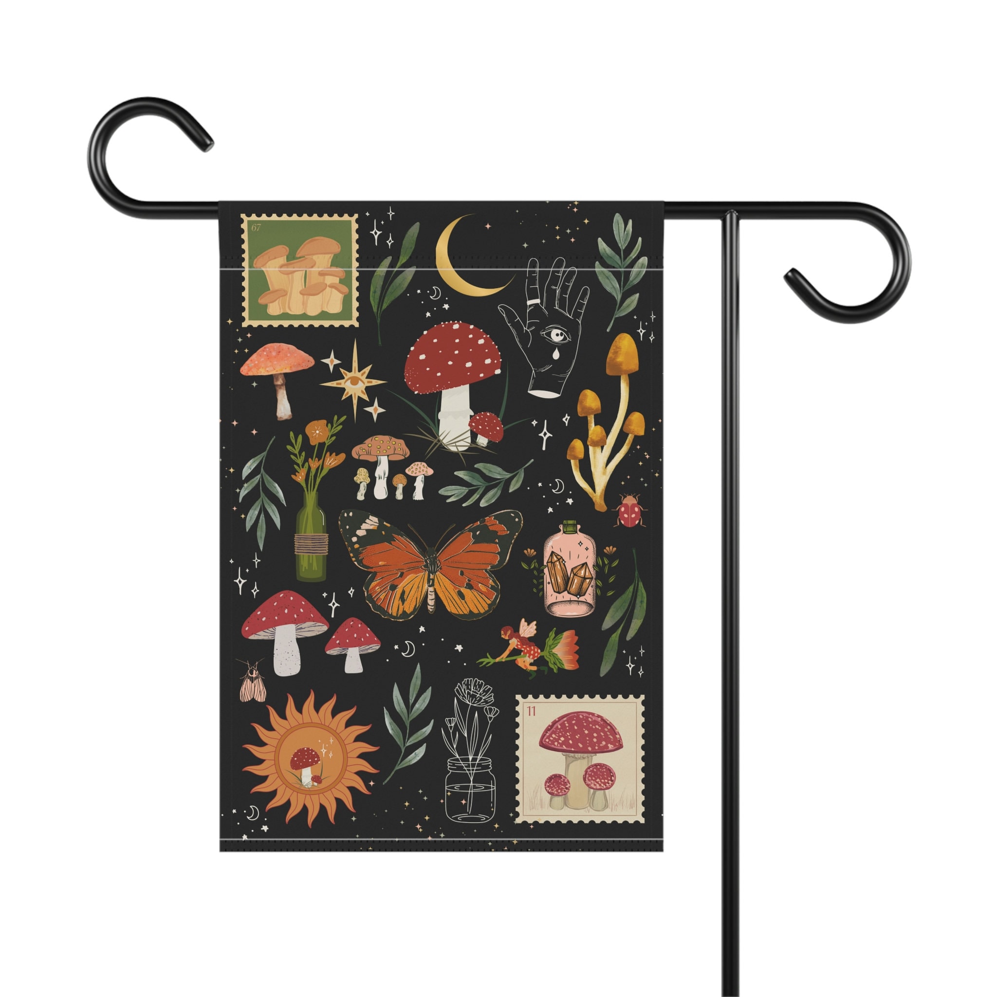 Mushroom House Flags, sun and moon House Flags sold by Abraham García ...