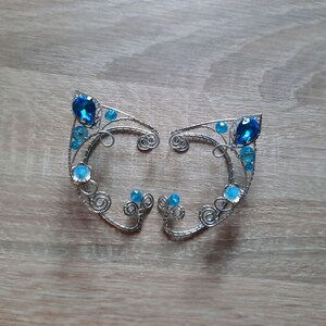 Elf Ears Green Ear Cuff Elf Ear Cuff Silver Ear Cuff Elf Cosplay Elven ...