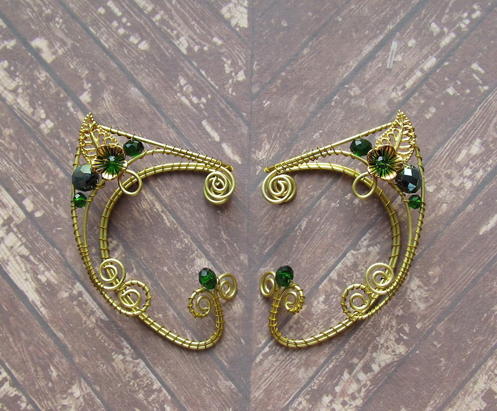 Elf Ear Cuff Green Ear Cuffs Gold Ear Cuff Red Ear Cuff Elven - Etsy