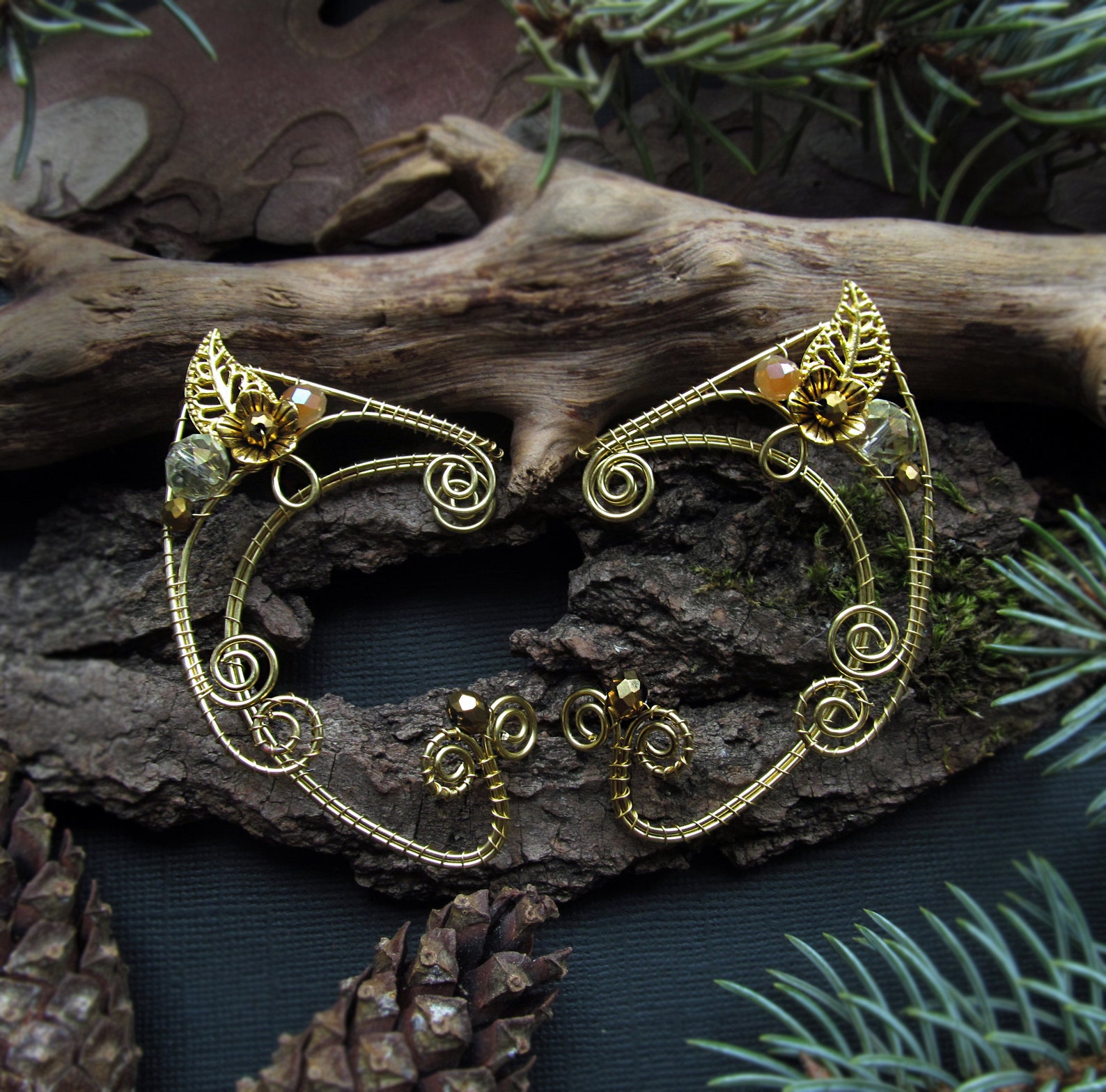 Elf Ear Cuff Green Ear Cuffs Gold Ear Cuff Red Ear Cuff Elven - Etsy