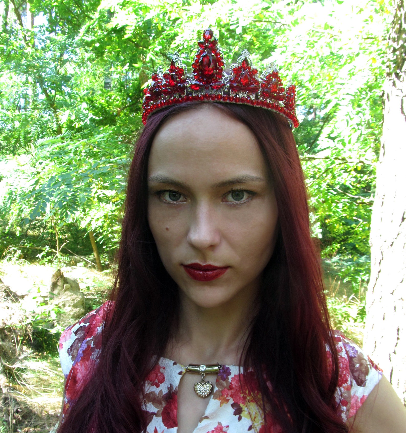 Red Crown Red Tiara Red Diadem Crystal Crown Wedding Crown | Etsy