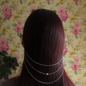 Elf Ear Cuff Chain Ear Cuff Blue Moonstone Ear Cuff Silver Ear Cuff ...