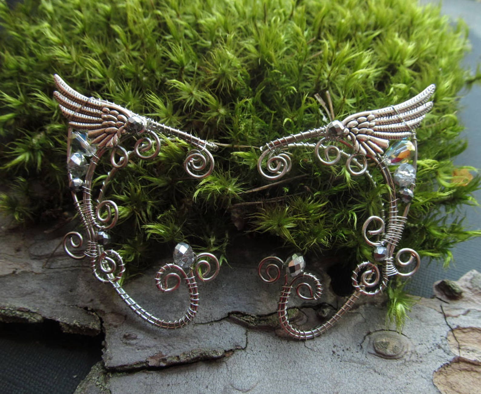 Wings Ear cuffs Elf Ear Cuff Silver Ear Cuff Elven ears Elf | Etsy