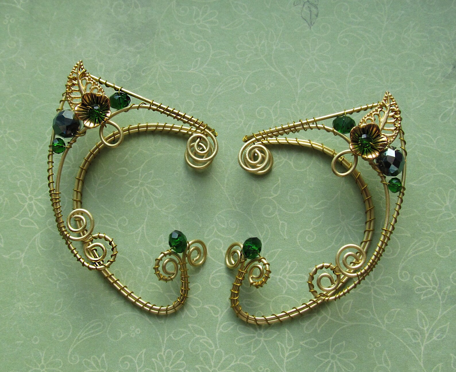 Elf Ear Cuff Green Ear Cuffs Gold Ear Cuff Red Ear Cuff Elven - Etsy