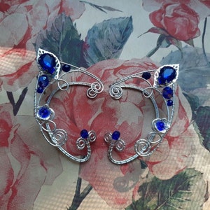 Elf Ears Green Ear Cuff Elf Ear Cuff Silver Ear Cuff Elf Cosplay Elven ...