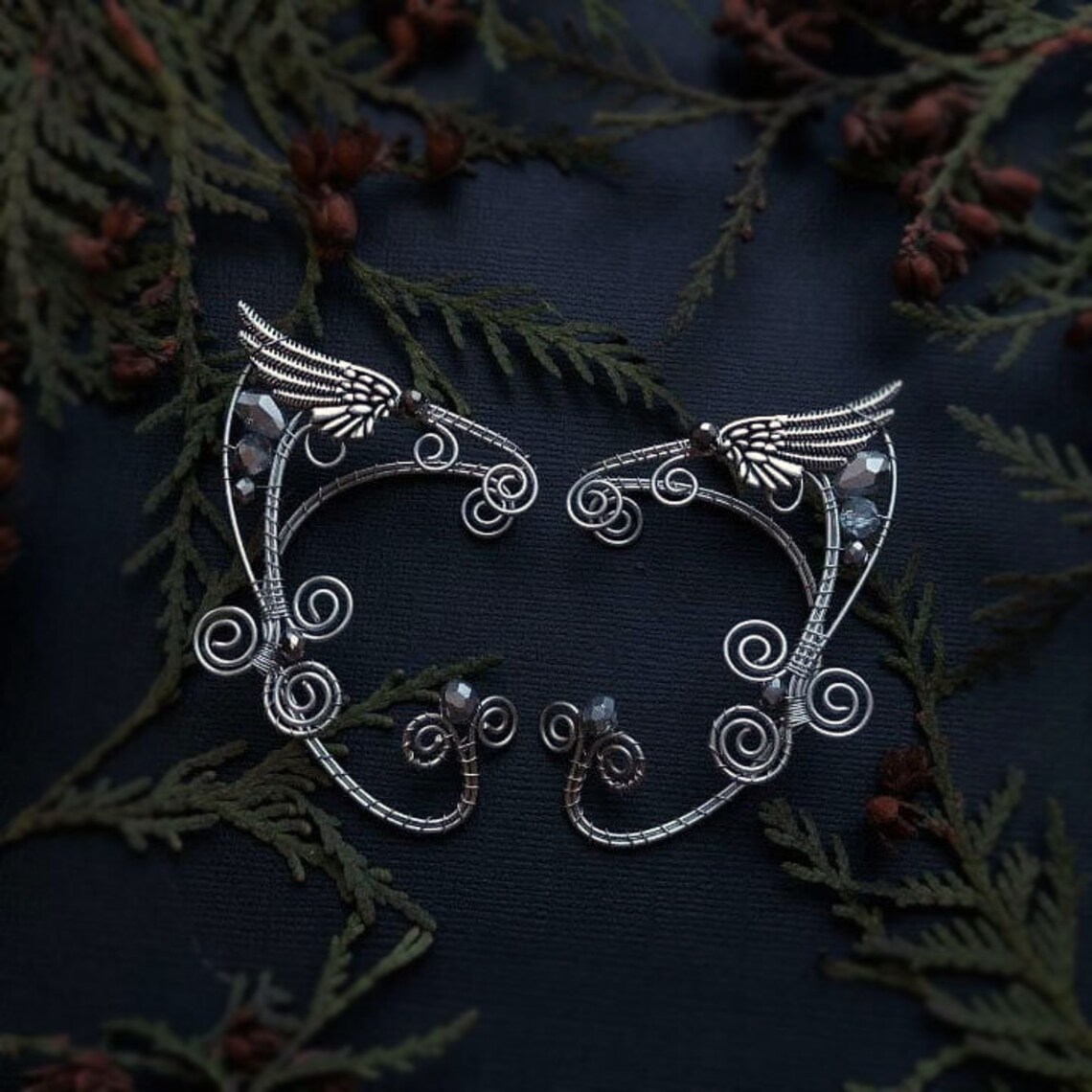 Wings Ear Cuffs Elf Ear Cuff Silver Ear Cuff Elven Ears Elf - Etsy