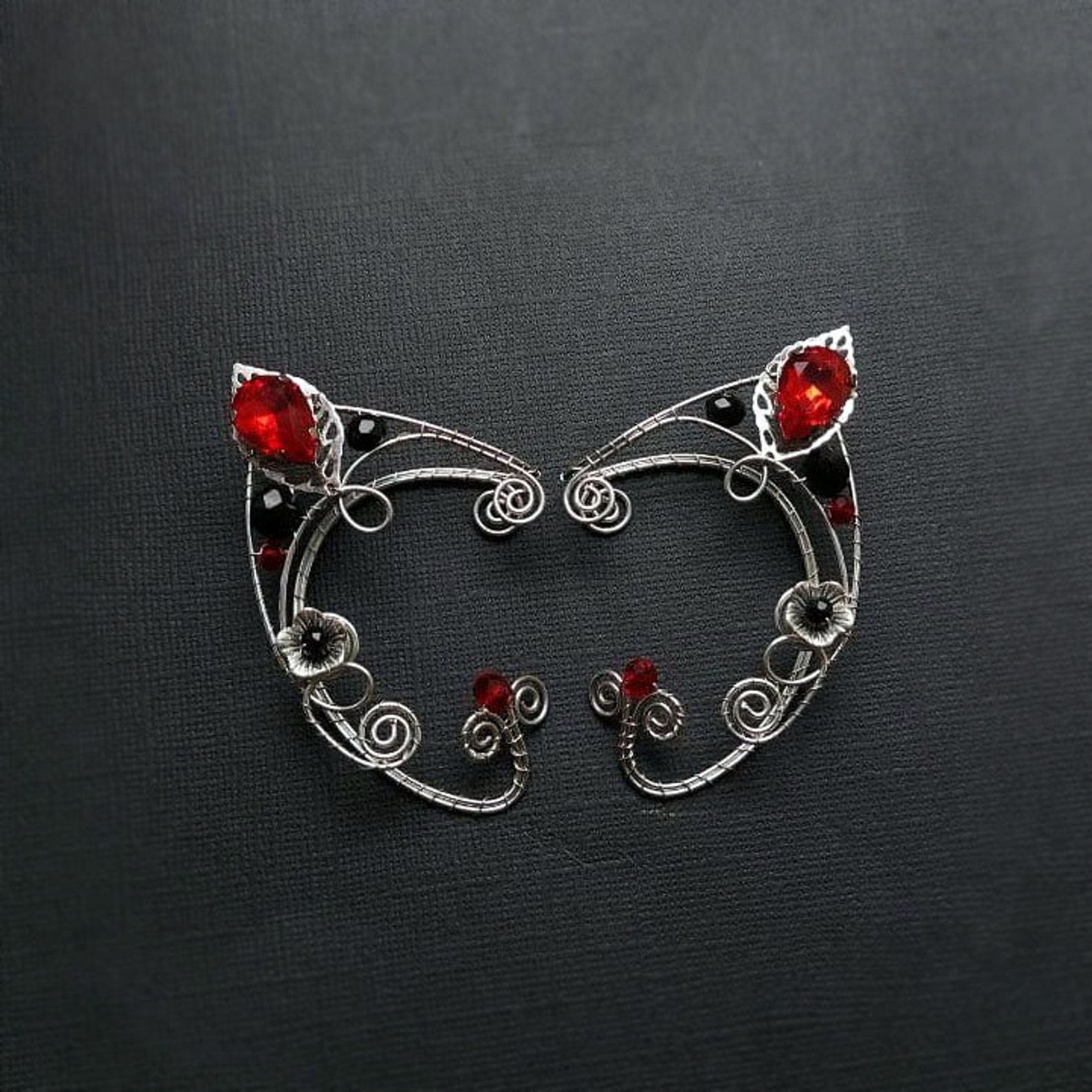 Elf Ears Green Ear Cuff Elf Ear Cuff Silver Ear Cuff Elf - Etsy