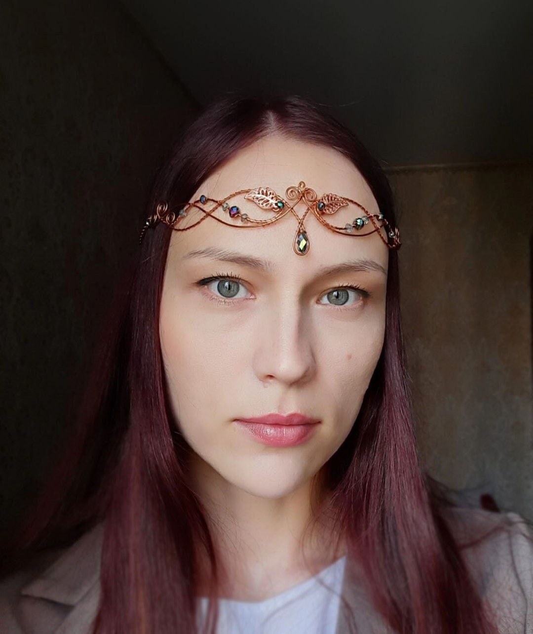 Tiara Elven Tiara Diadem Elvish Tiara Rose Gold Tiara Elven Diadem ...