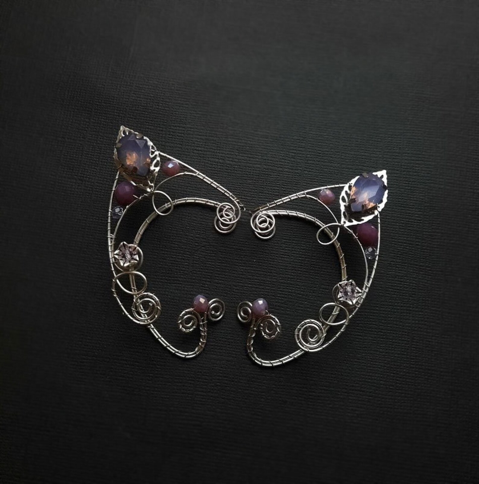 Elf Ears Green Ear Cuff Elf Ear Cuff Silver Ear Cuff Elf - Etsy