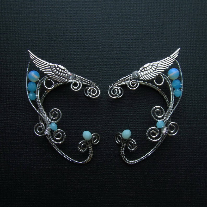 Wings Ear Cuffs Elf Ear Cuff Silver Ear Cuff Elven Ears Elf Earrings ...
