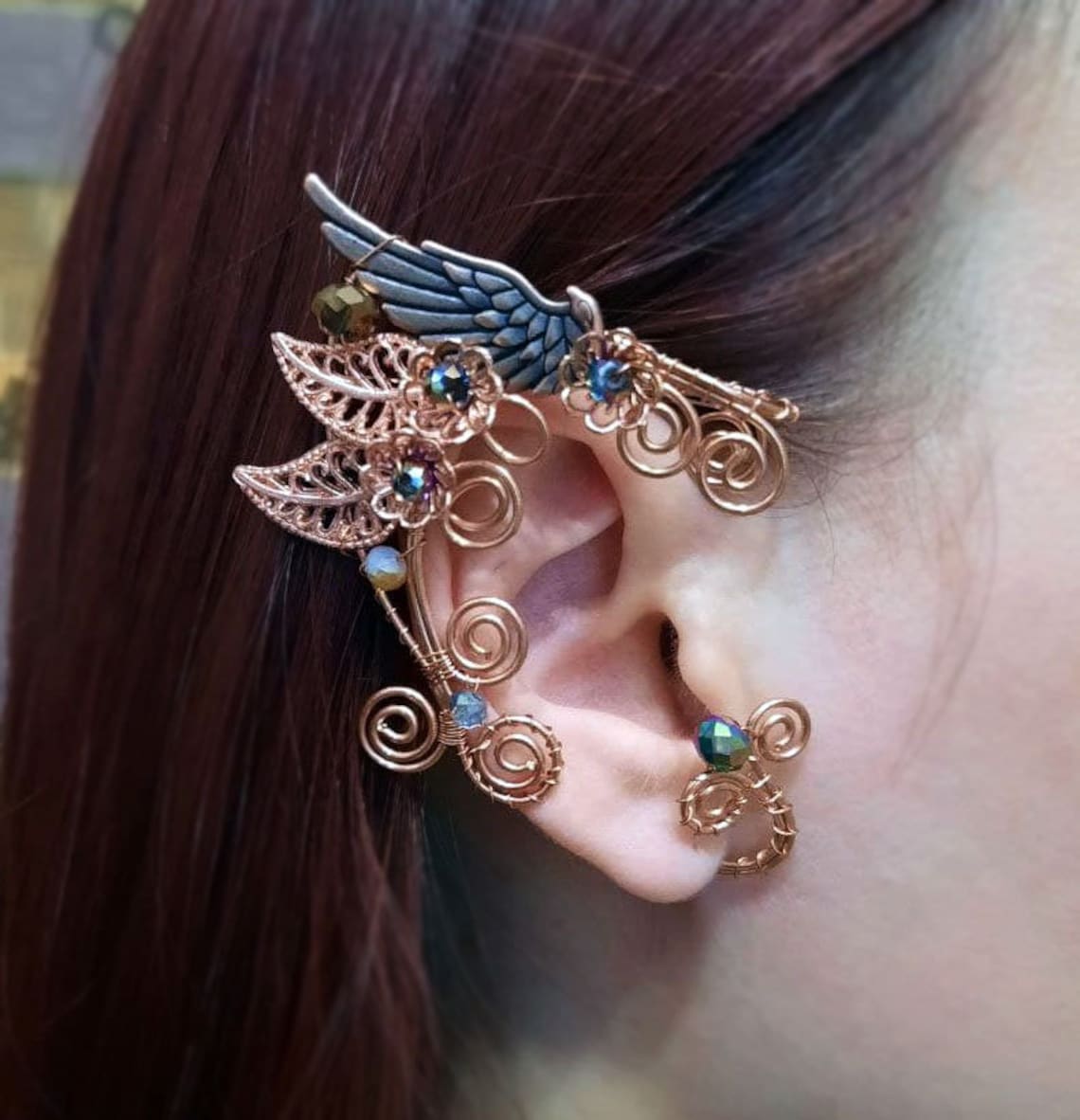 Wings Ear Cuffs Elf Ears Cuff Rose Gold Fairy Ears Elven Ears - Etsy