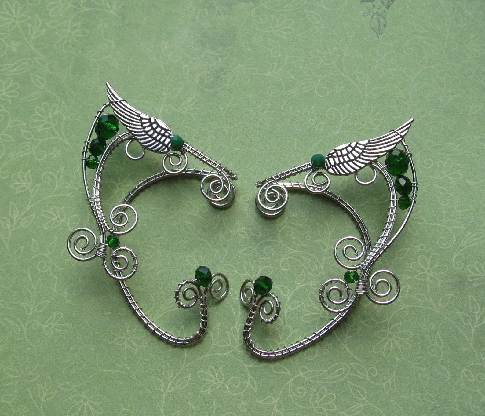 Wings Ear Cuffs Elf Ear Cuff Green Ear Cuff White Ear Cuff - Etsy