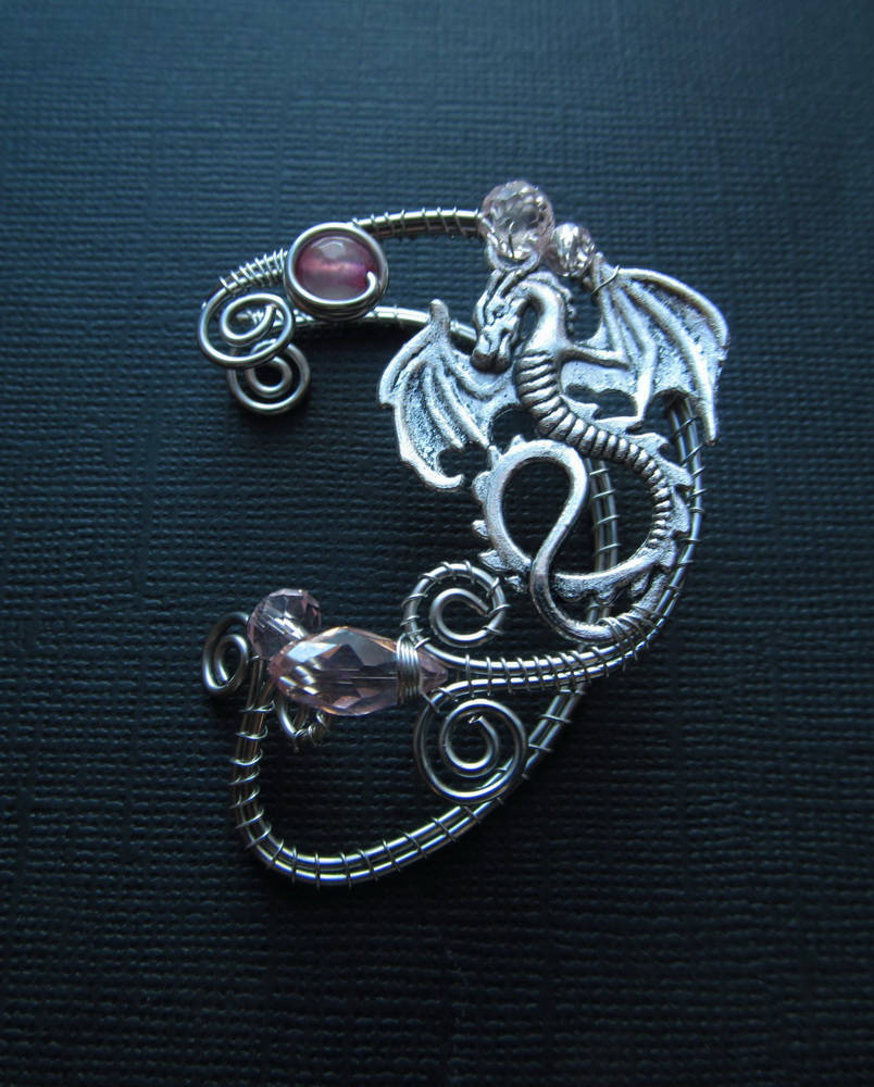 Dragon Ear Cuff Wire Jewelry No Piercing Ear Cuffs Pink Ear - Etsy