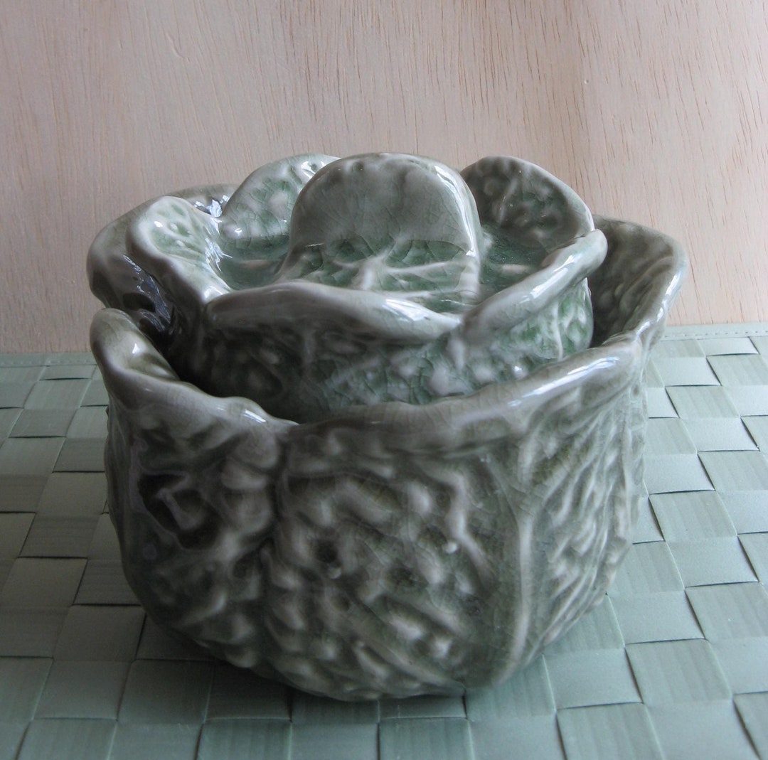 Vintage Ceramic Container With a Lid That Looks Like a Cabbage - Etsy