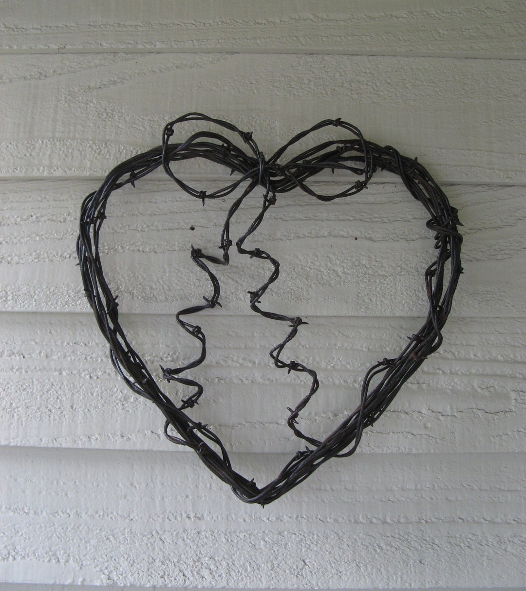 Rustic Barbed Wire HEART With Bow, Wall Decor, Cowboy Art - Etsy